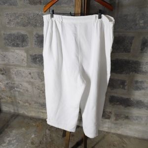 Tweeds | Pants & Jumpsuits | Tweeds White Linen Cropped Capri Pants ...